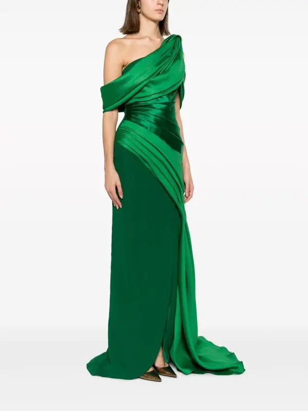 GABY CHARBACHY Draped Open-shoulder Gown