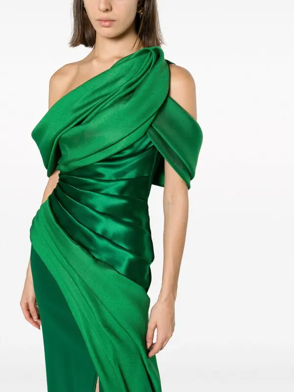 GABY CHARBACHY Draped Open-shoulder Gown
