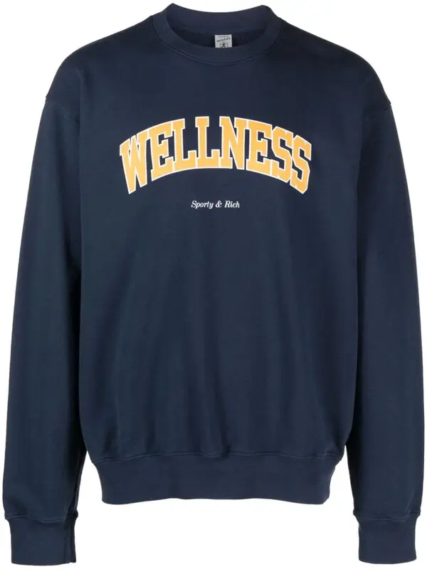 Sporty & Rich Text-print Cotton Sweatshirt - Blue