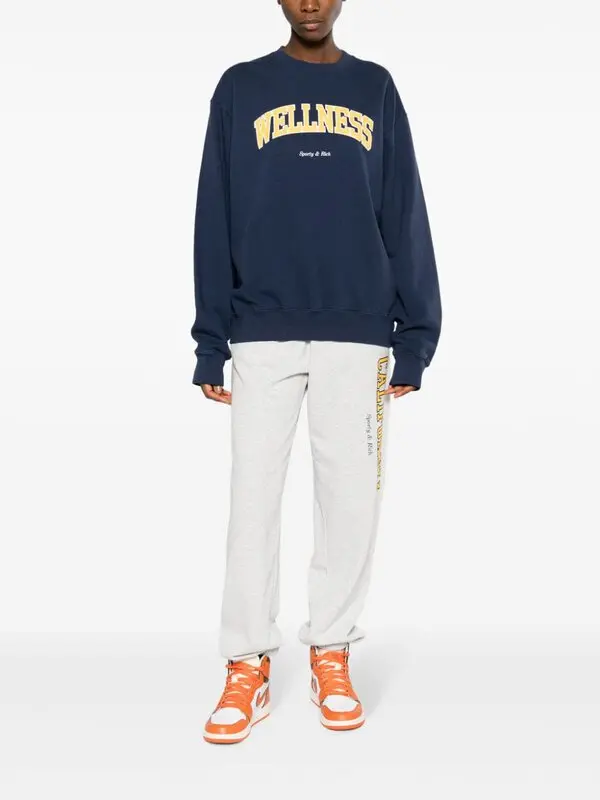 Sporty & Rich Text-print Cotton Sweatshirt - Blue