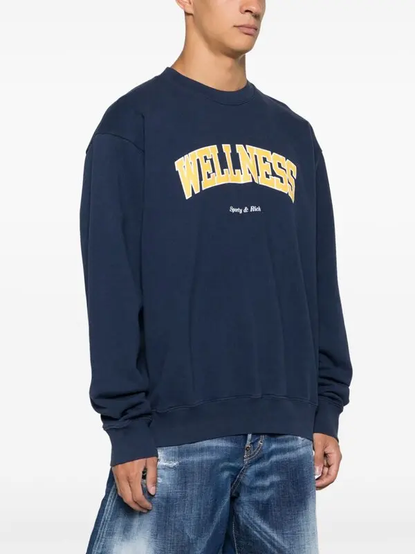Sporty & Rich Text-print Cotton Sweatshirt - Blue