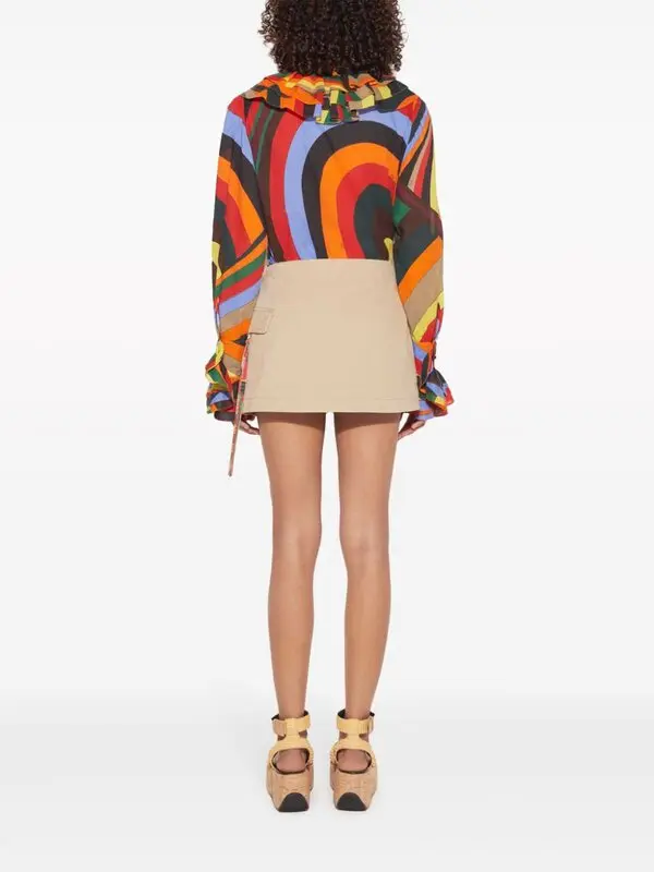 Emilio Pucci Abstract Print Ruffled Blouse