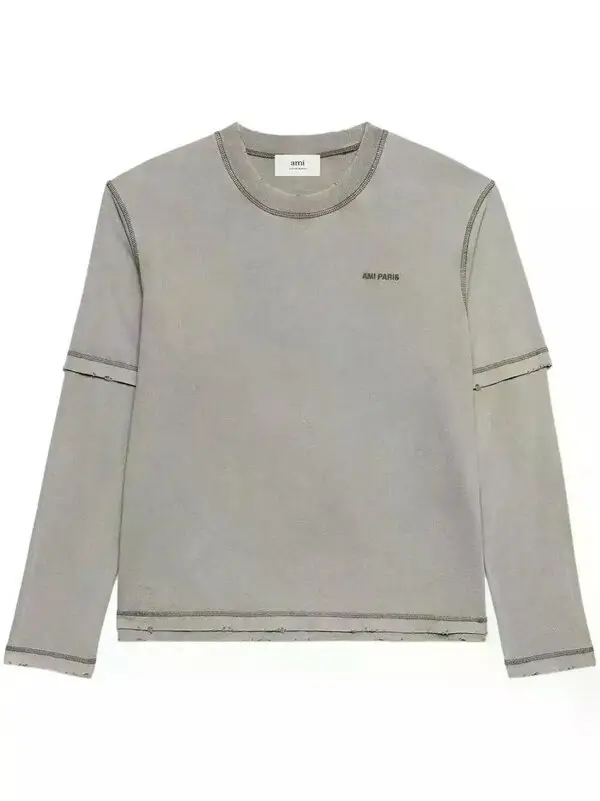 AMI Paris Embroidered-logo Layered Sweatshirt
