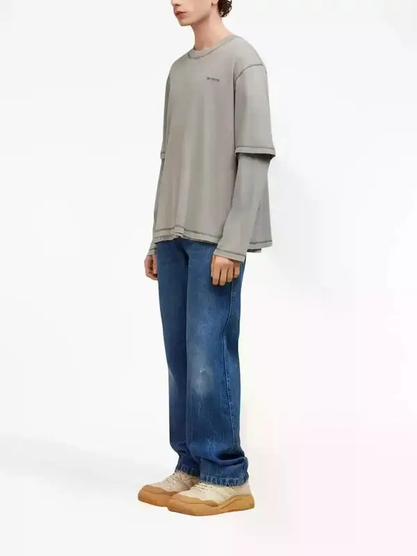 AMI Paris Embroidered-logo Layered Sweatshirt