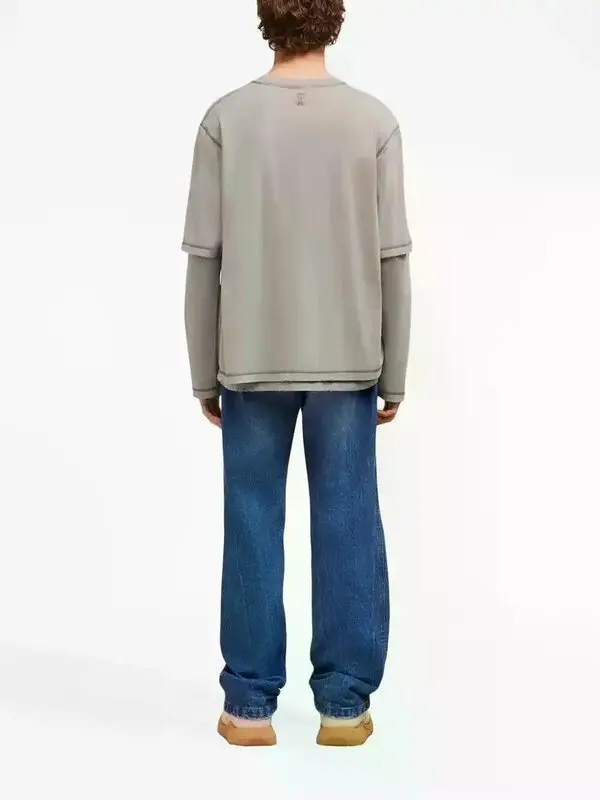 AMI Paris Embroidered-logo Layered Sweatshirt