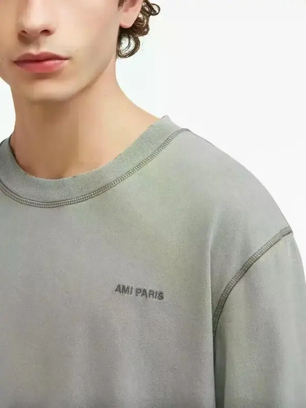 AMI Paris Embroidered-logo Layered Sweatshirt