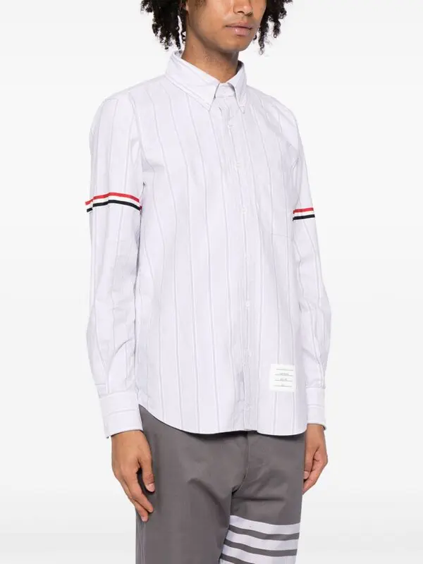 Thom Browne Rwb-stripe Cotton Shirt