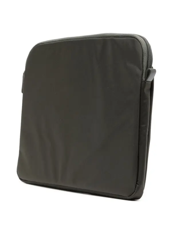 AGNES B. Logo-patch Zipped Laptop Bag - Green