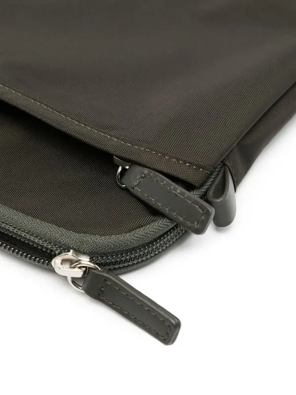 AGNES B. Logo-patch Zipped Laptop Bag - Green