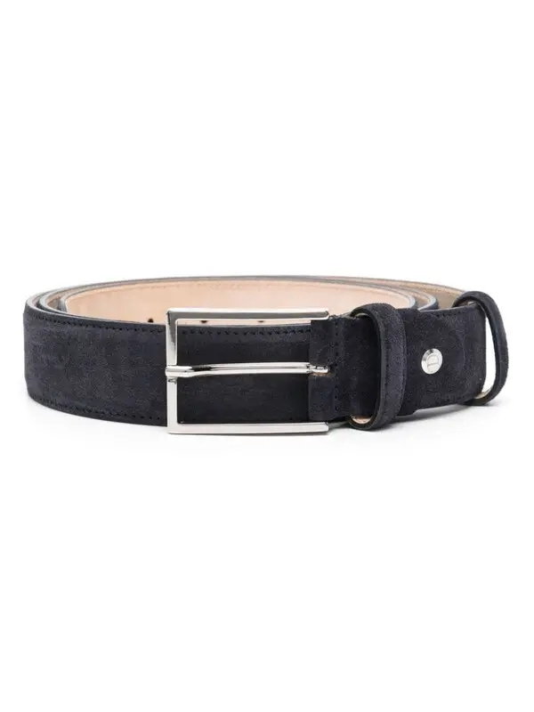 DOUCAL'S Suede Buckle Belt - Blue