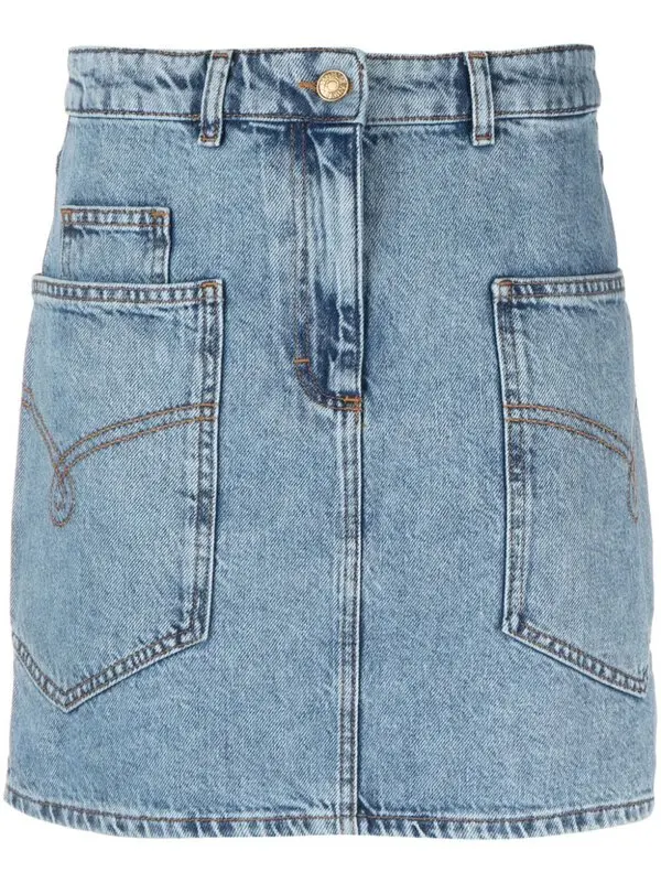 Moschino Cotton Denim Short Skirt