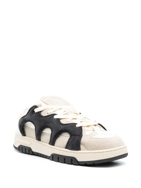 SANTHA Two-tone Panelled Suede Sneakers - Neutrals