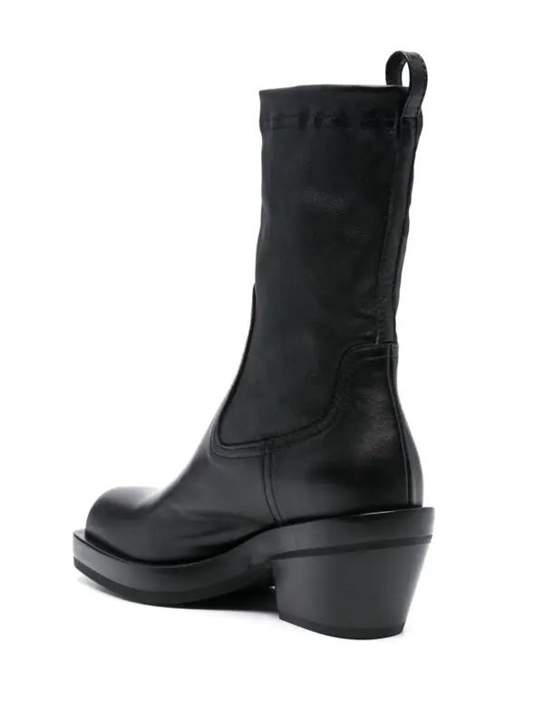Agl Square-toe Leather Calf-length Boots