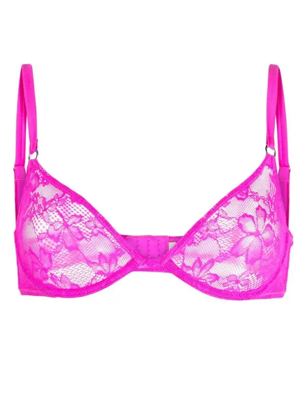 Fleur Du Mal Le Stretch Lace Demi Bra - Pink