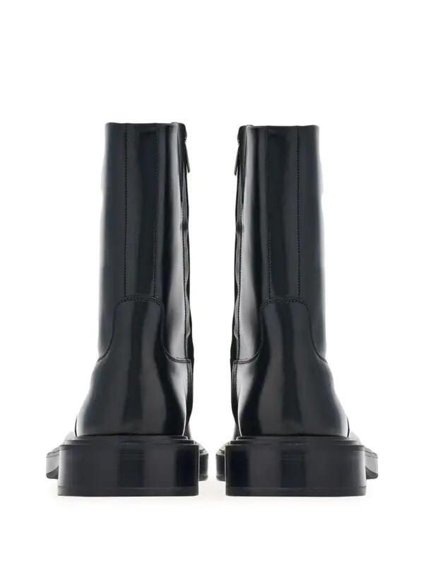 FERRAGAMO Panelled Patent-leather Ankle Boots