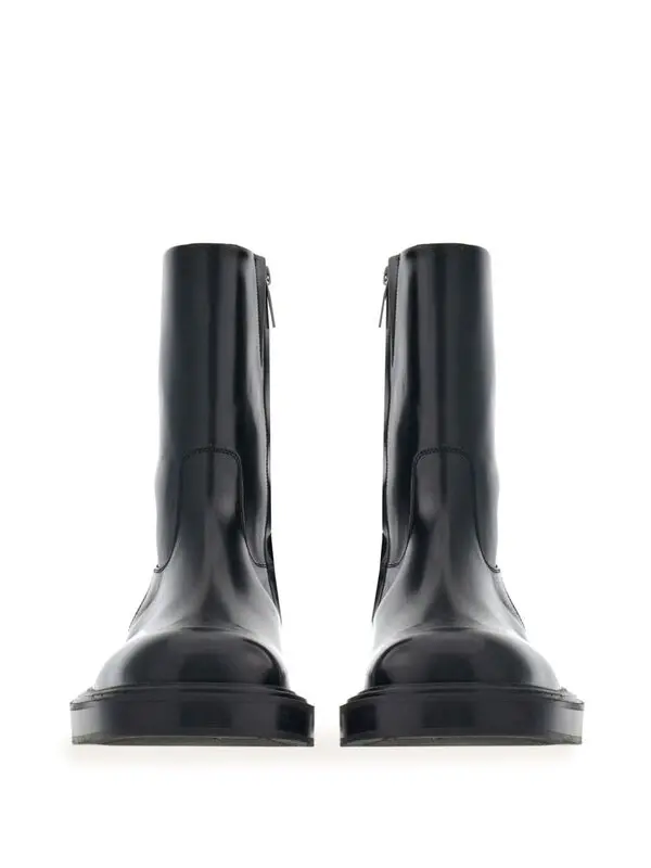 FERRAGAMO Panelled Patent-leather Ankle Boots