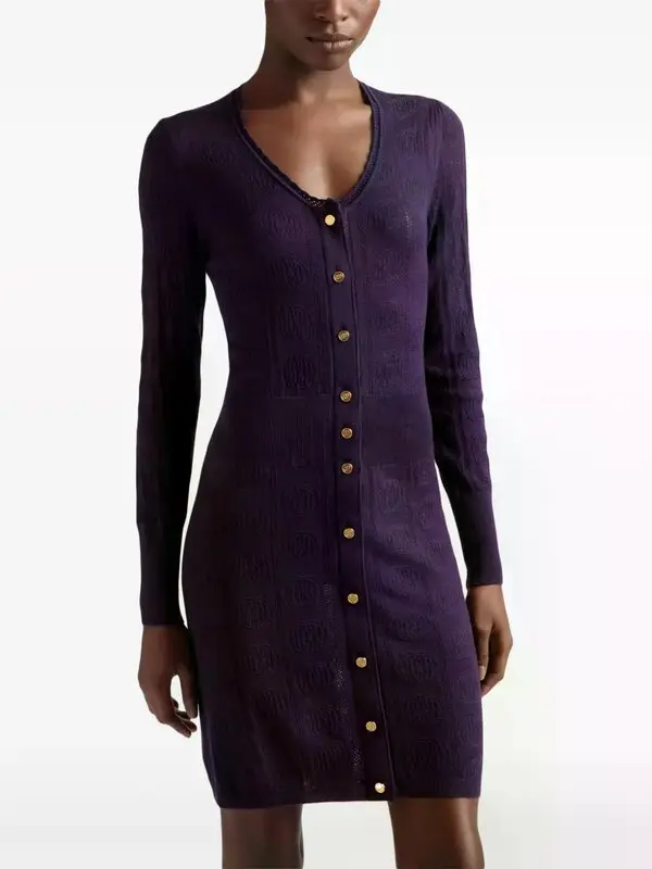 Bally Long-sleeve Knitted Wool Dress