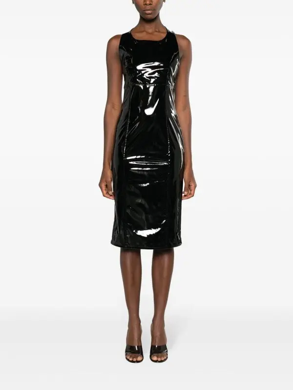 Patrizia Pepe High-shine Buckled Midi Dress