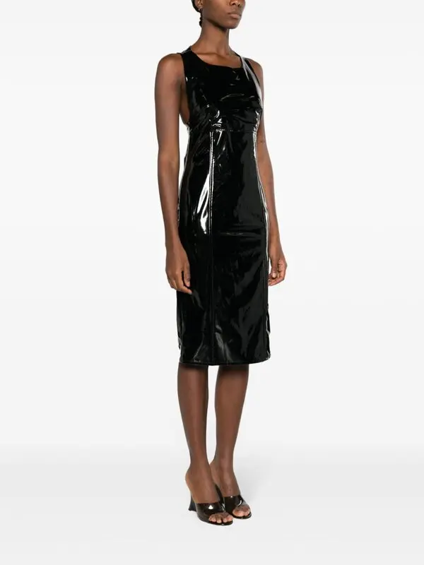 Patrizia Pepe High-shine Buckled Midi Dress