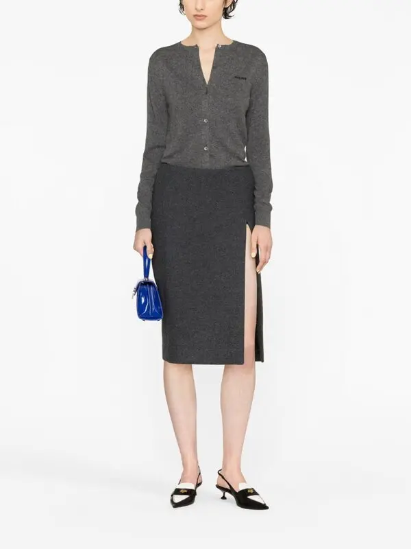 Miu Miu Cashmere Knit Cardigan - Grey