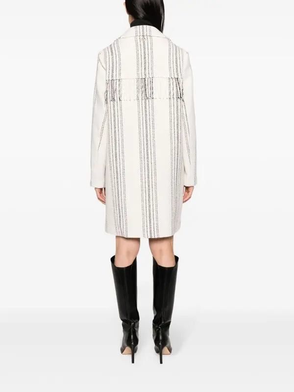 TWINSET Jacquard Fringed Coat