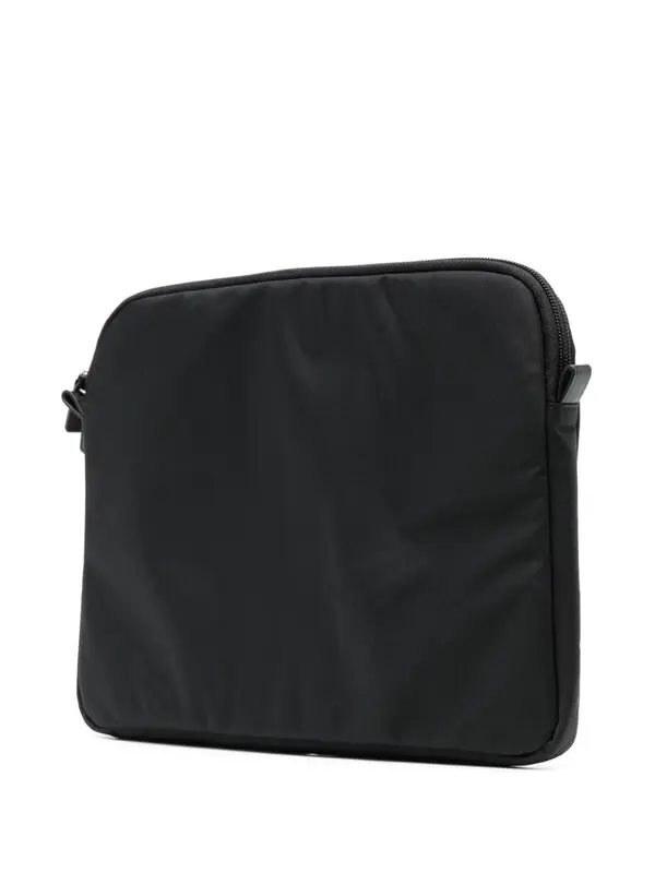 AGNES B. Logo-patch Zipped Laptop Bag - Black