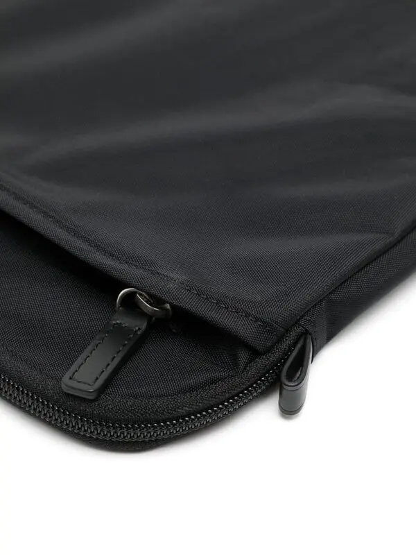 AGNES B. Logo-patch Zipped Laptop Bag - Black