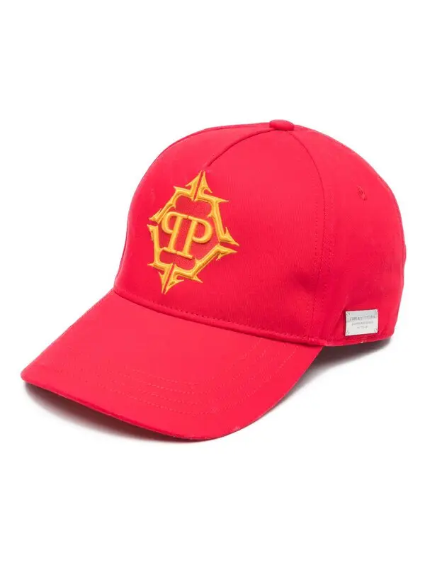 Philipp Plein Hexagon Logo-embroidered Baseball Cap - Red