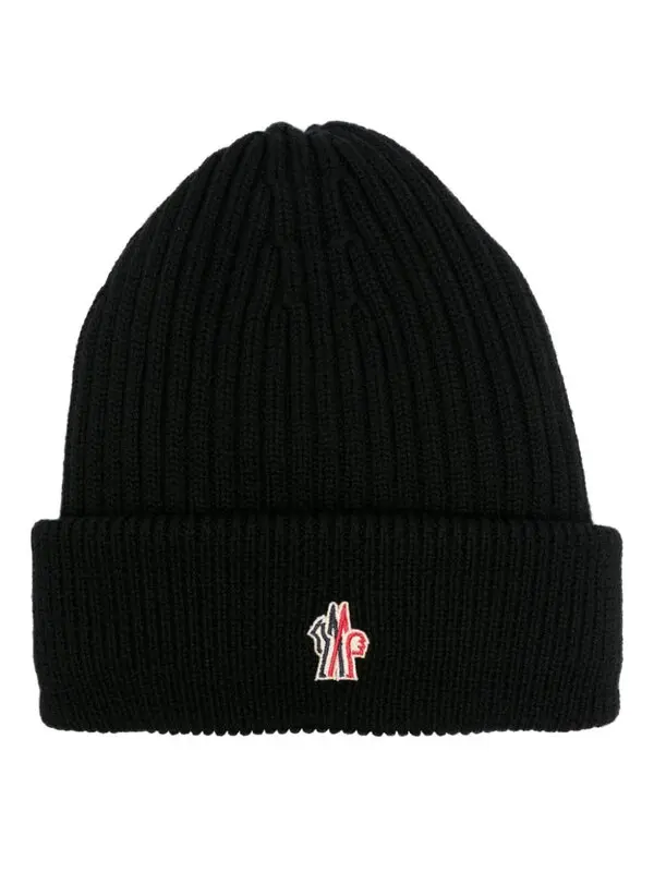 Moncler Logo-embroidered Padded Wool Beanie - Black