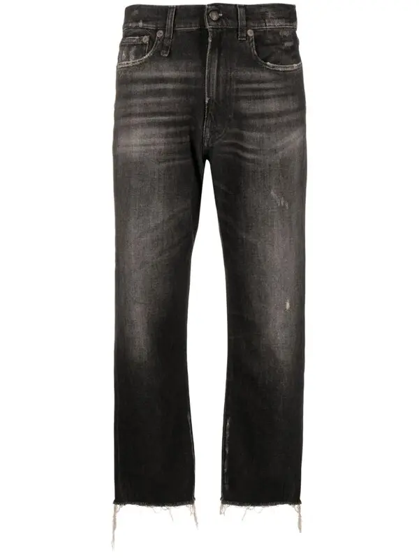 R13 Distressed Straight-leg Jeans - Black