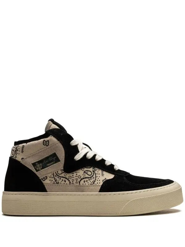 Rhude Cabriolets Bandana-print High-top Sneakers