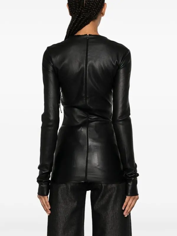LUDOVIC DE SAINT SERNIN Rhinestone-embellished Leather Top