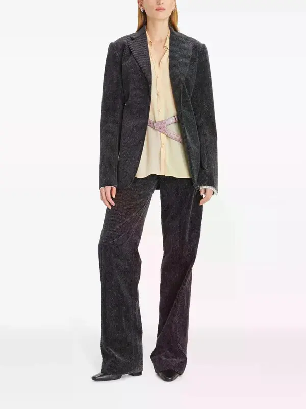 Tory Burch Wide-leg Corduroy Trousers - Grey