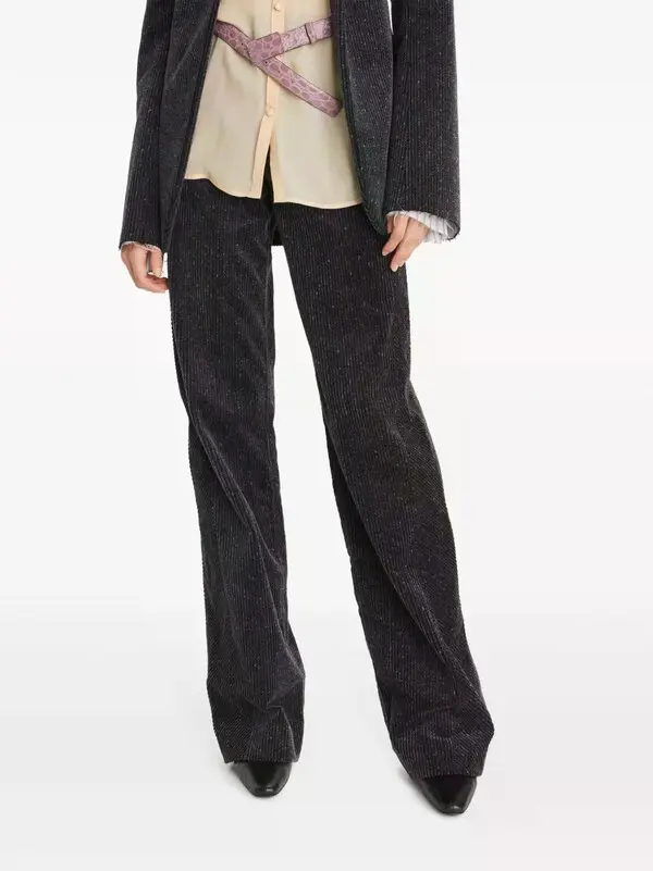 Tory Burch Wide-leg Corduroy Trousers - Grey