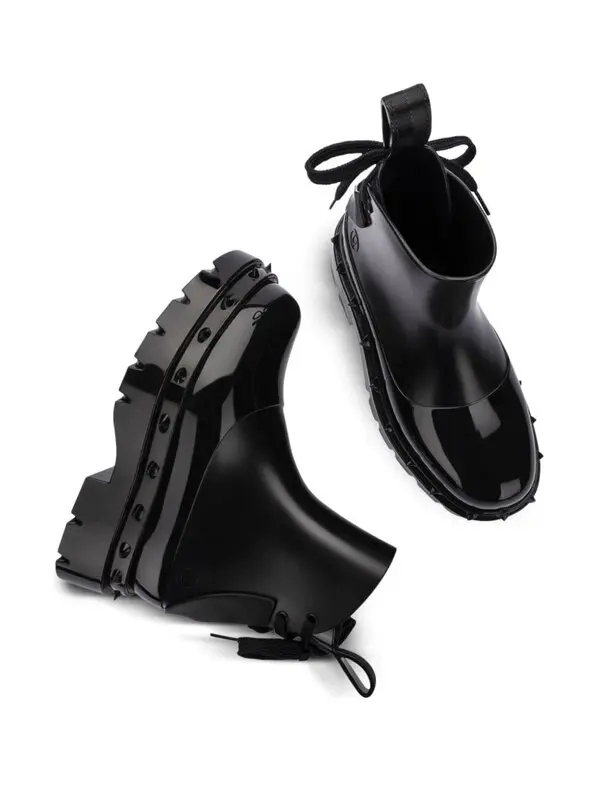 Melissa X Undercover Spikes Platform Combat Boots - Black