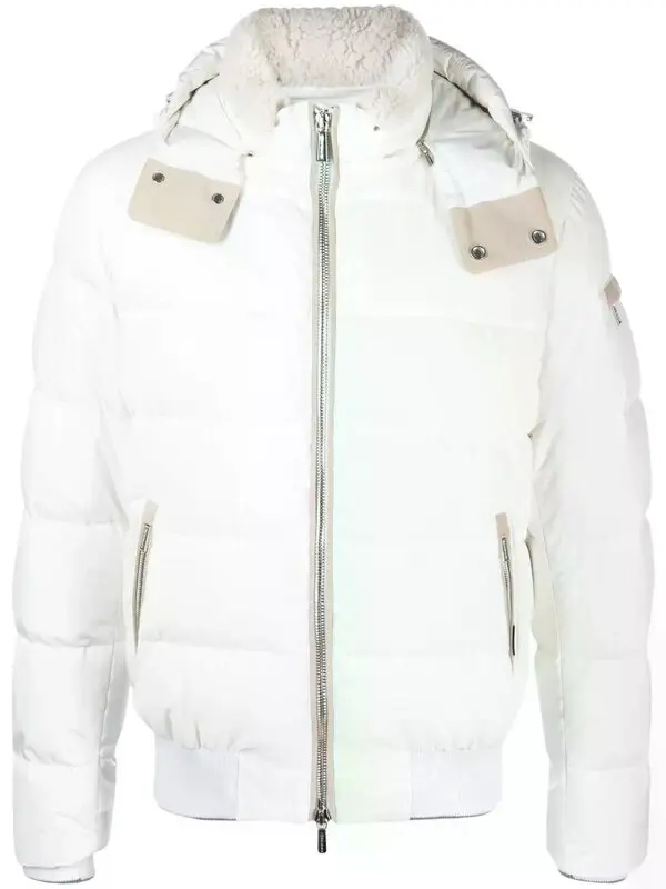 MOORER Hooded Padded Jacket - White