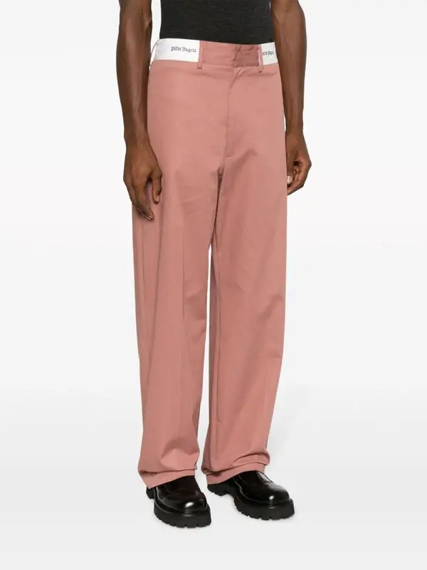 Palm Angels Logo-waist Cotton Trousers