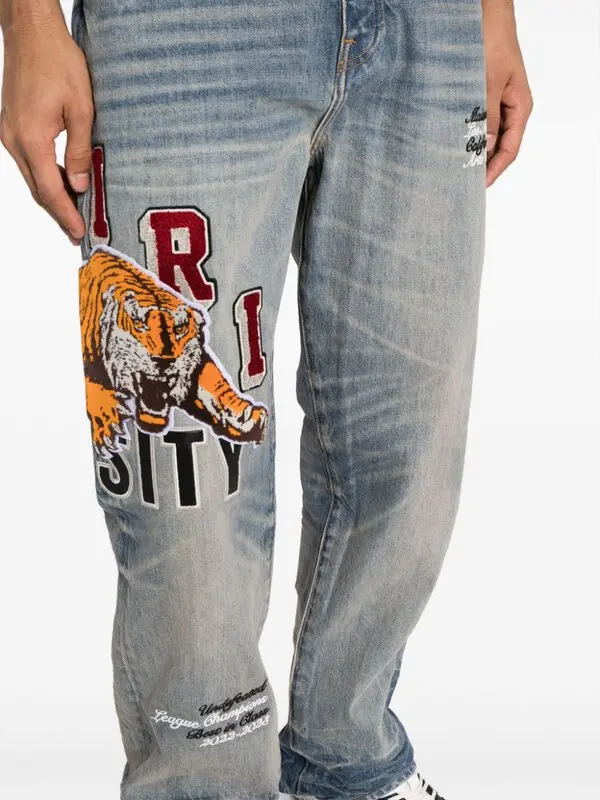 Amiri Varsity Tiger Straight-leg Jeans