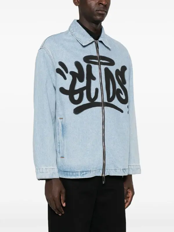 Gcds Graffiti-print Denim Jacket