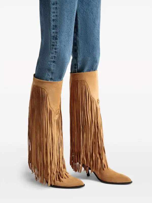 Bally 40mm Fringed Suede Boots