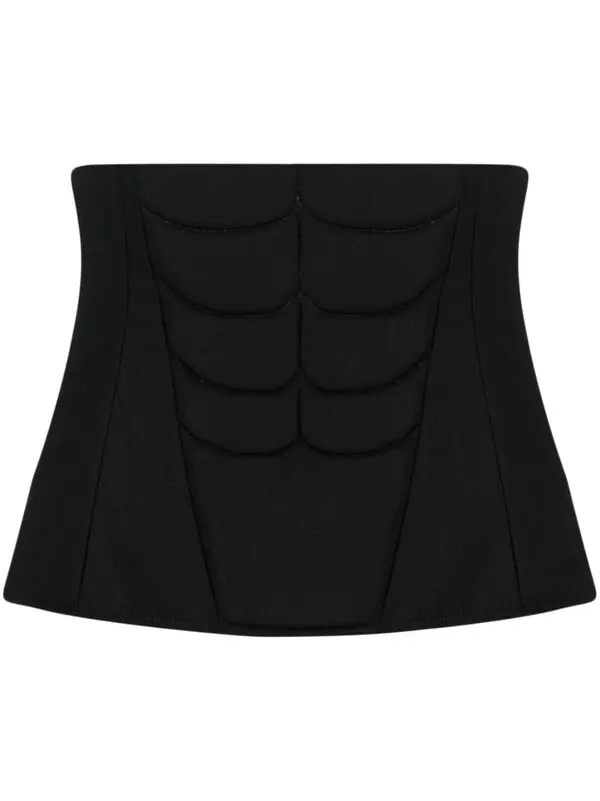 Natasha Zinko Debossed-detail Panelled Corset - Black