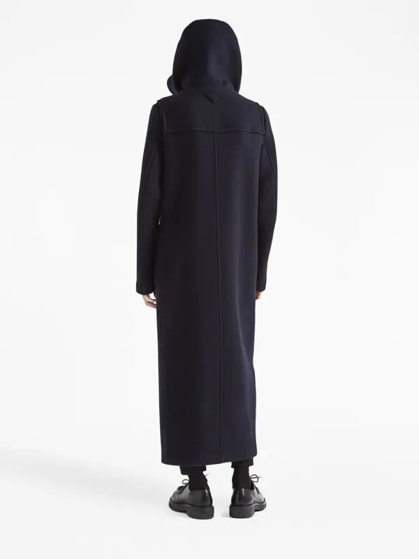 Prada Double-breasted Wool Duffle Coat - Black
