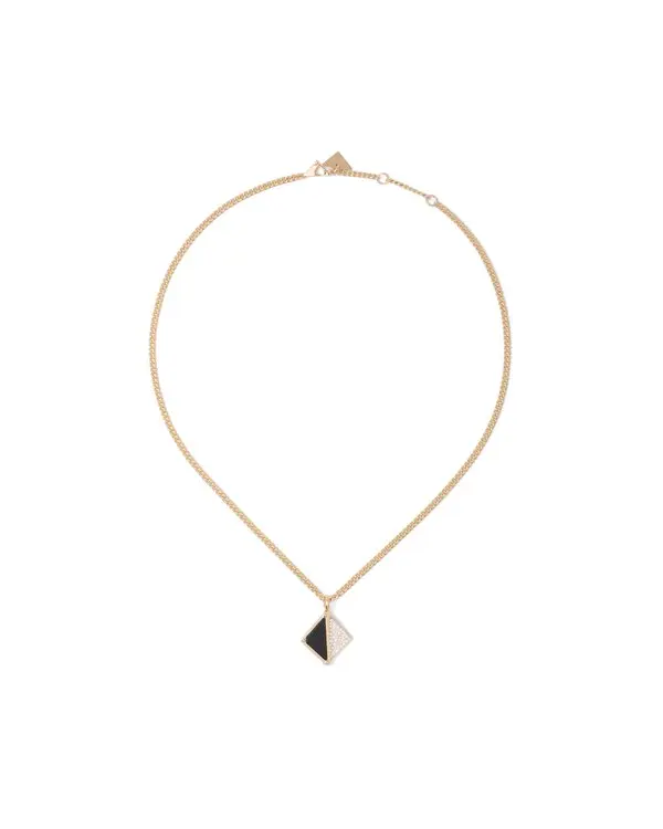 Prada Eternal Gold Pendant Necklace With Diamonds And Onyx - Gold/silver