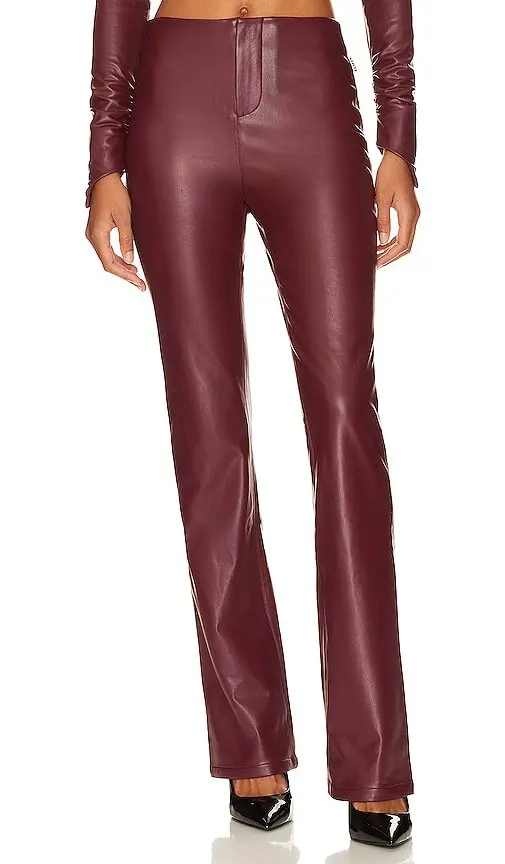 Loba Amara Faux Leather Pant In Burgundy 30% Off Editorialist