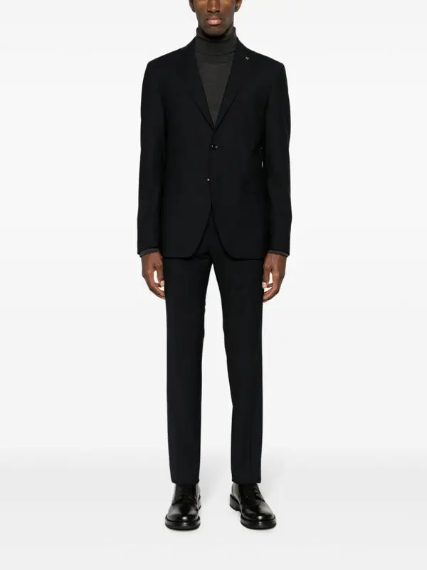 Tagliatore Single-breasted Virgin Wool Suit - Blue