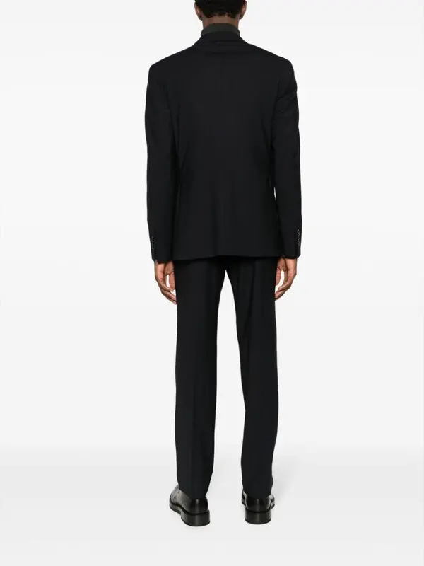 Tagliatore Single-breasted Virgin Wool Suit - Blue