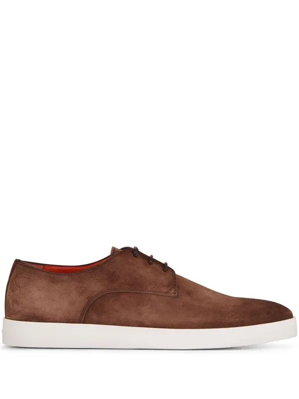 Santoni Lace-up Suede Sneakers - Brown