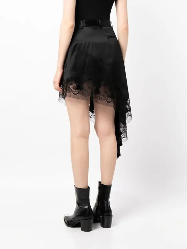 JNBY Lace-trim Asymmetric Midi Skirt