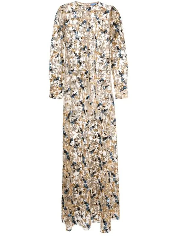 MACGRAW Soiree Floral-embroidered Dress