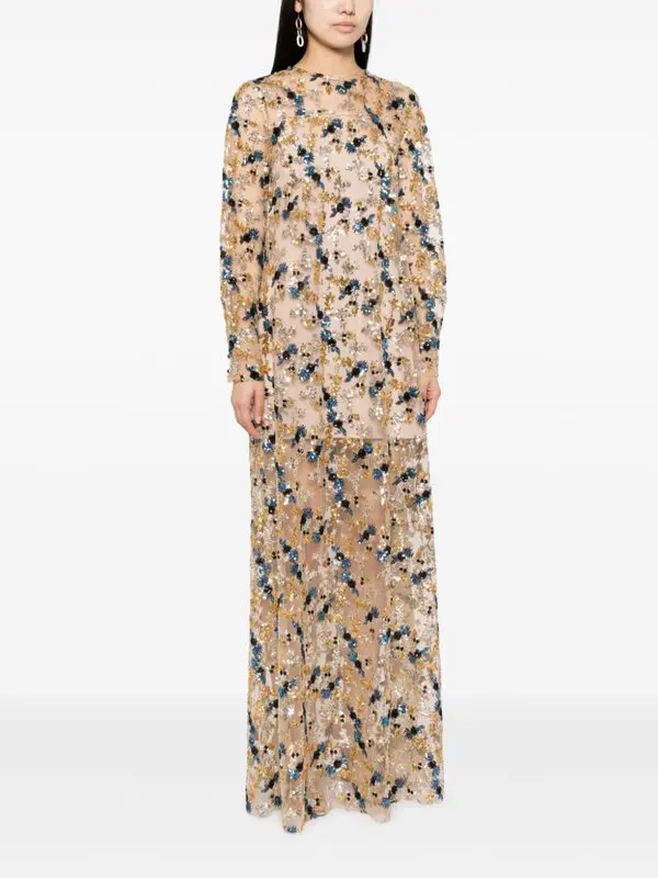 MACGRAW Soiree Floral-embroidered Dress